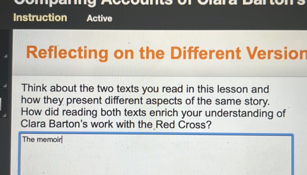Instruction Active Reflecting on the | StudyX