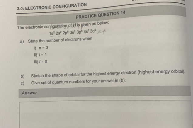 30 ELECTRONIC CONFIGURATION PRACTICE | StudyX