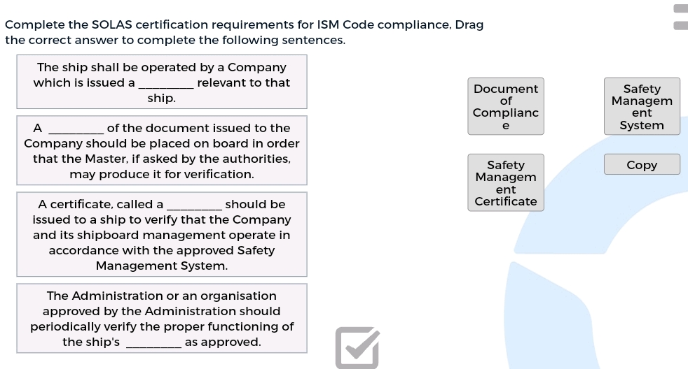 Complete the SOLAS certification