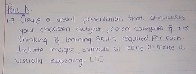 Pore D 17 Cleate a visual presentation that | StudyX