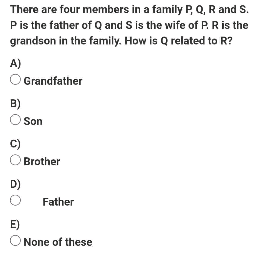 There are four members in a family P Q R | StudyX