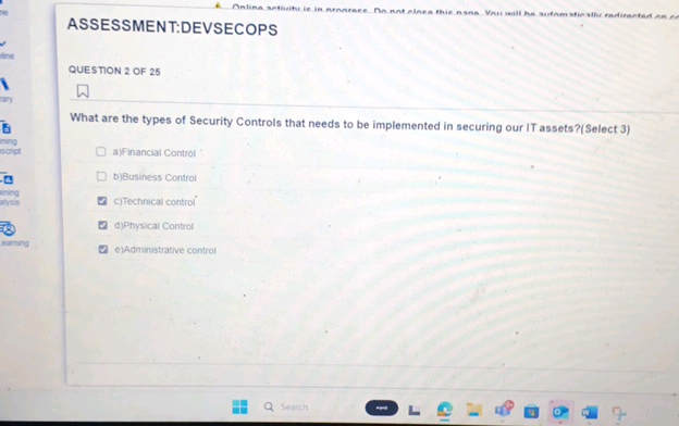 ASSESSMENTDEVSECOPS QUESTION 2 OF 25 What | StudyX