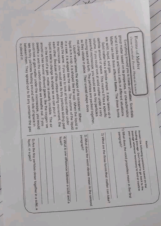 Hame Forms of Matter Everything around you | StudyX