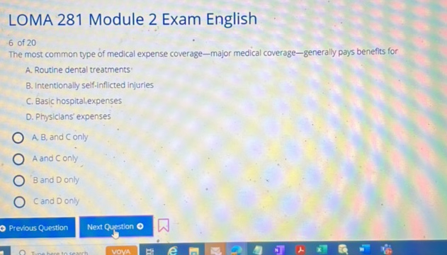 LOMA 281 Module 2 Exam English 6 of 20 The | StudyX