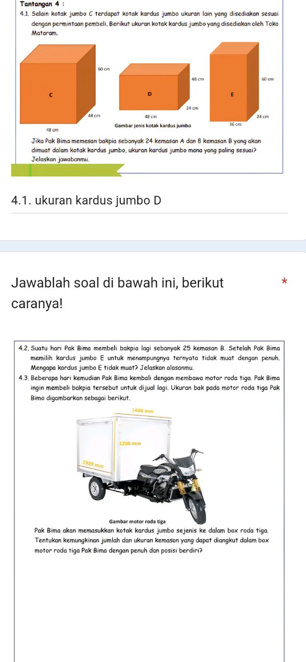 Tantangan 4 41 Selain kotak jumbo C | StudyX