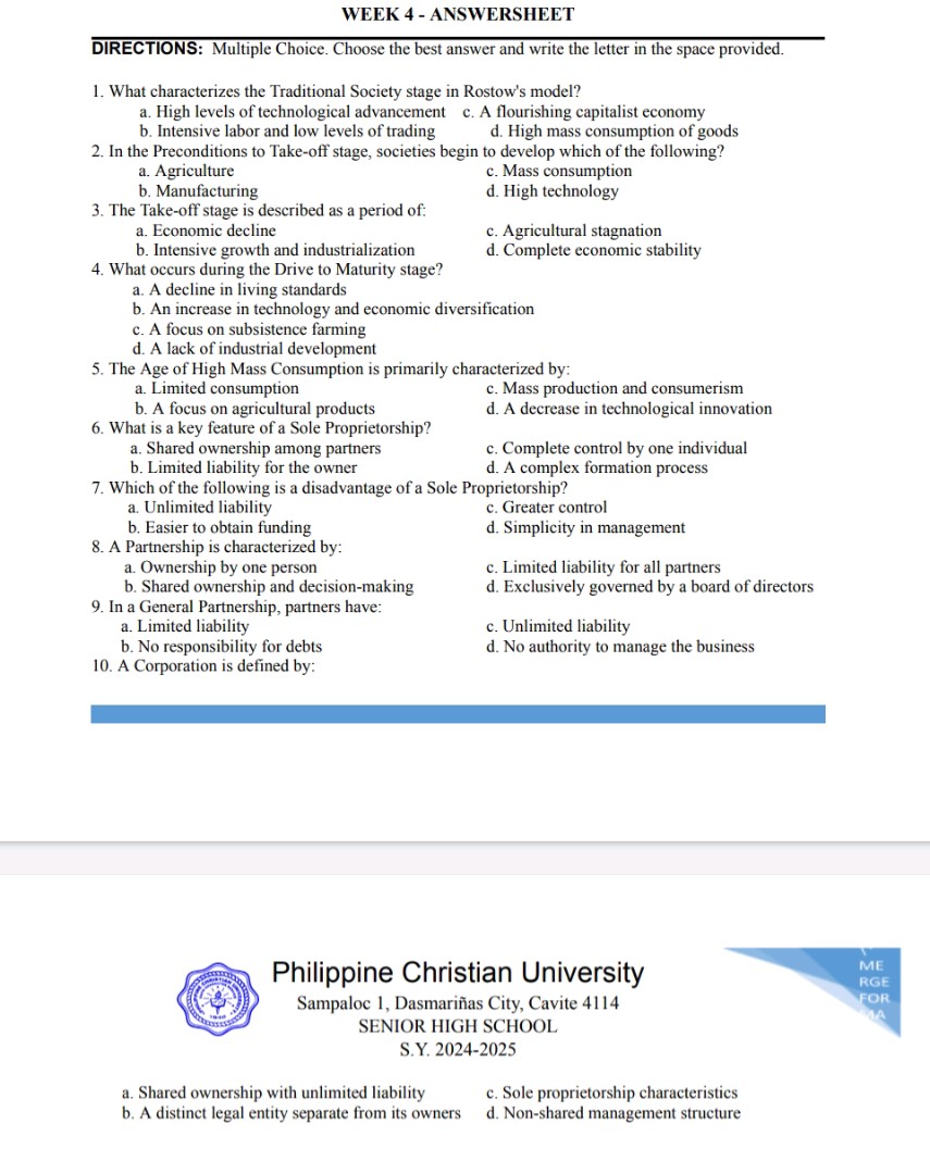 WEEK 4 - ANSWERSHEET DIRECTIONS Multiple | StudyX