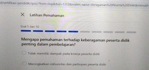 d/sertifikasi-pendidik/quiz/from=topik id | StudyX