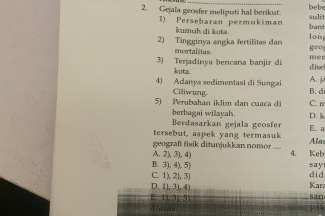 2 Gejala geosfer meliputi hal berikut 1) | StudyX