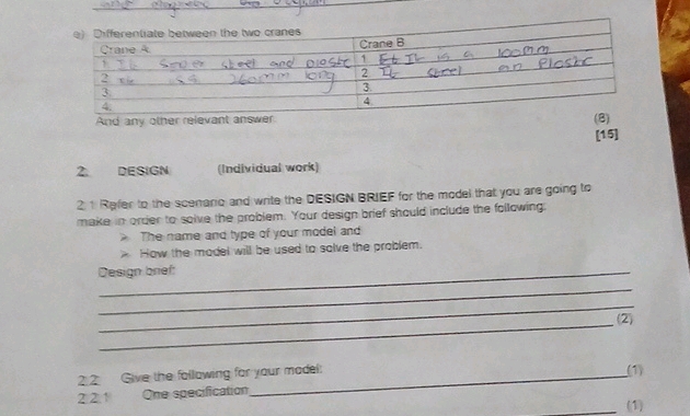 v) Differentiate between the two cranes And | StudyX