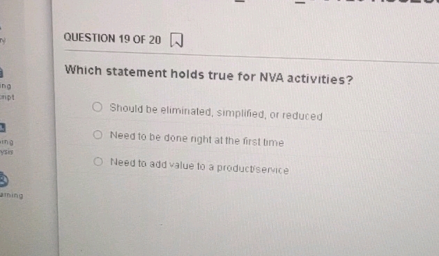 QUESTION 19 OF 20 Which statement holds | StudyX
