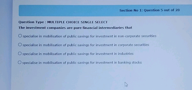 Section No 1 Question 5 out of 20 Question | StudyX