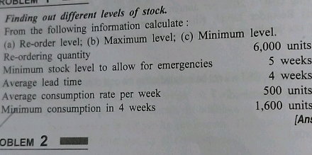Finding out different levels of stock From | StudyX