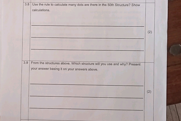 38 Use the rule to calculate many dots are | StudyX