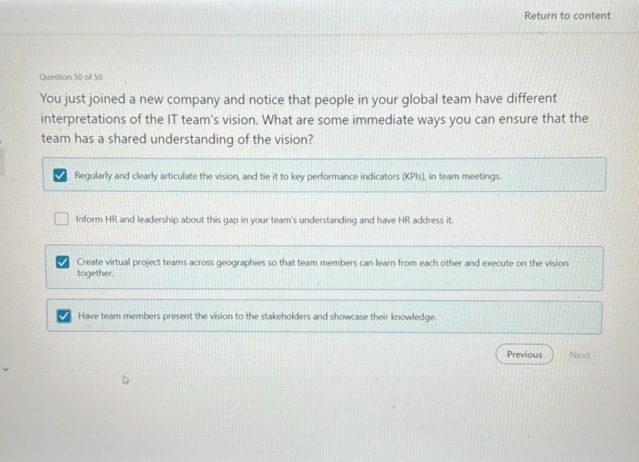 Return to content Question 50 of 50 You | StudyX