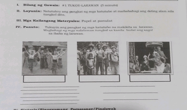 1 Bilang ng Gawaln o 1 TUKOY-LARAWAN ( 5 | StudyX