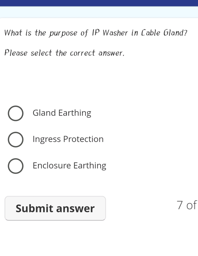 What is the purpose of IP Washer in Cable | StudyX
