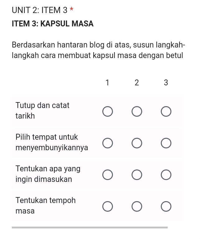 UNIT 2 ITEM 3 ITEM 3 KAPSUL MASA | StudyX
