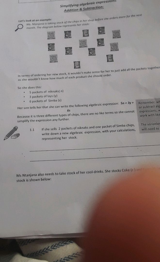 Simplifying algebraic expressions Addition | StudyX
