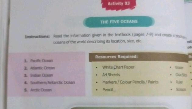 Activity 03 THE FIVE OCEANS Instructions | StudyX