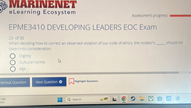 M MARINENET eLearning Ecosystem Assessment