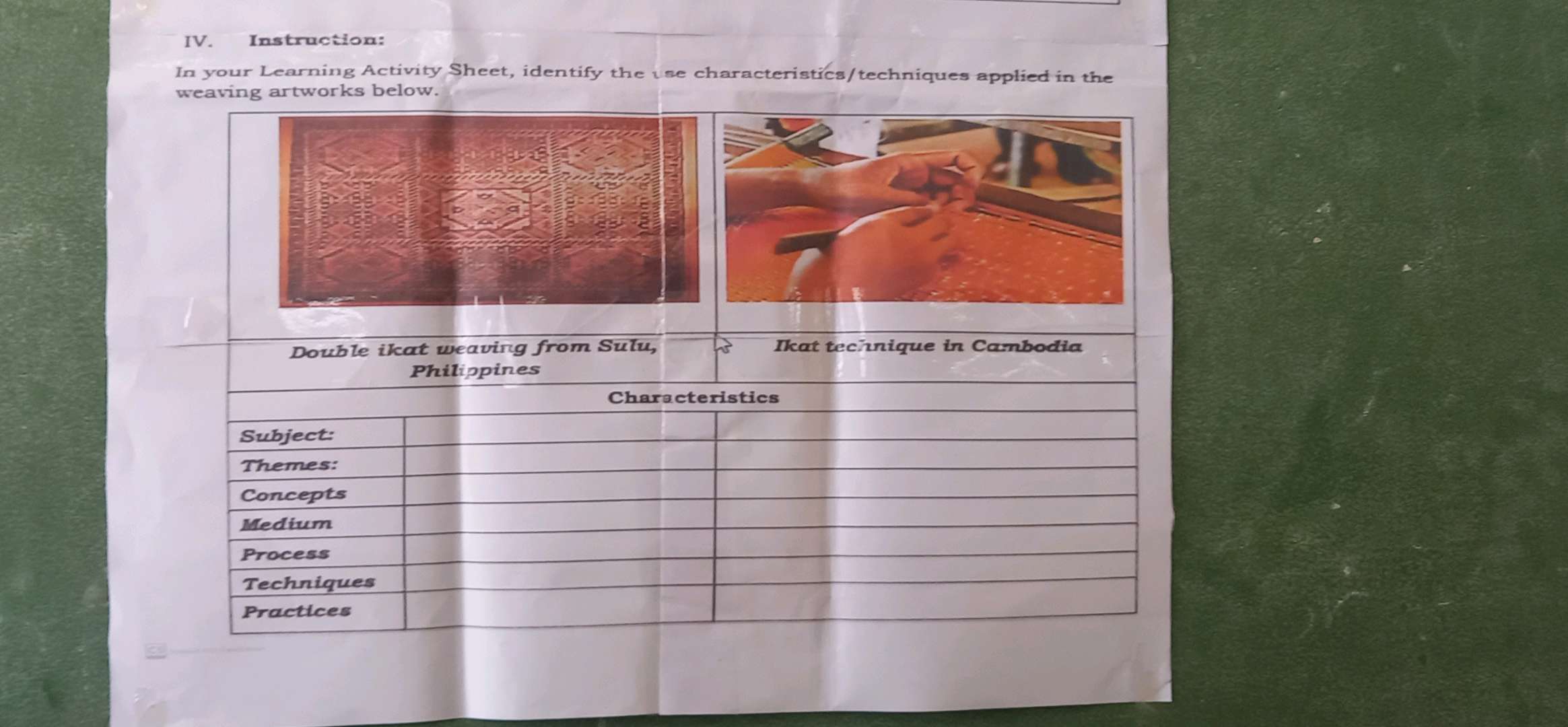 IV Instruction In your Learning Activity | StudyX