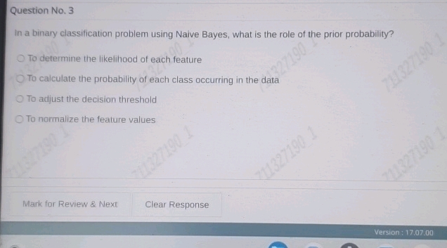 Question No 3 In a binary classification | StudyX
