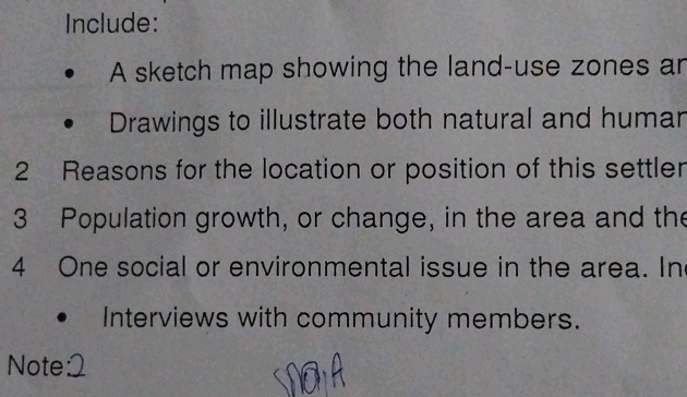 Include - A sketch map showing the land-use | StudyX