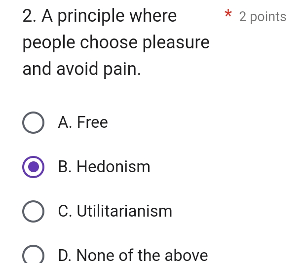2 A principle where 2 points people choose | StudyX