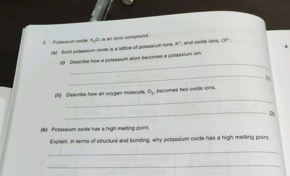 3 Potassium oxide K2 O is an ionic compound | StudyX