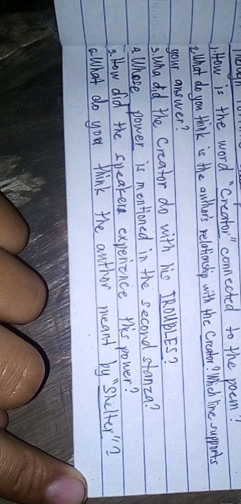 How is the word Creator connected to the | StudyX