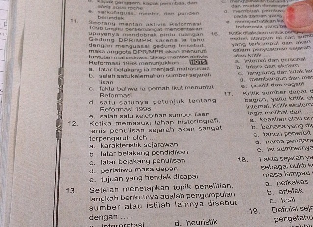 Lapak genggam kapak perimbas dan abris sous | StudyX