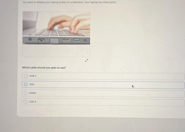 You want to display your laptop screen on a | StudyX