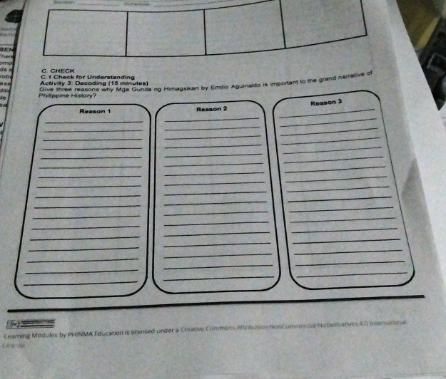 C CHECK Give three reasons why Mga Gunita | StudyX