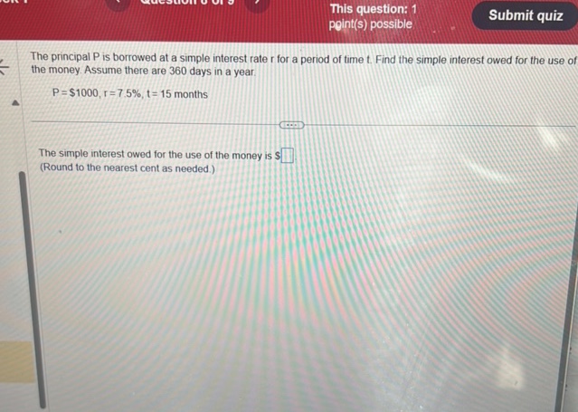 This question 1 peint(S) possible Submit | StudyX