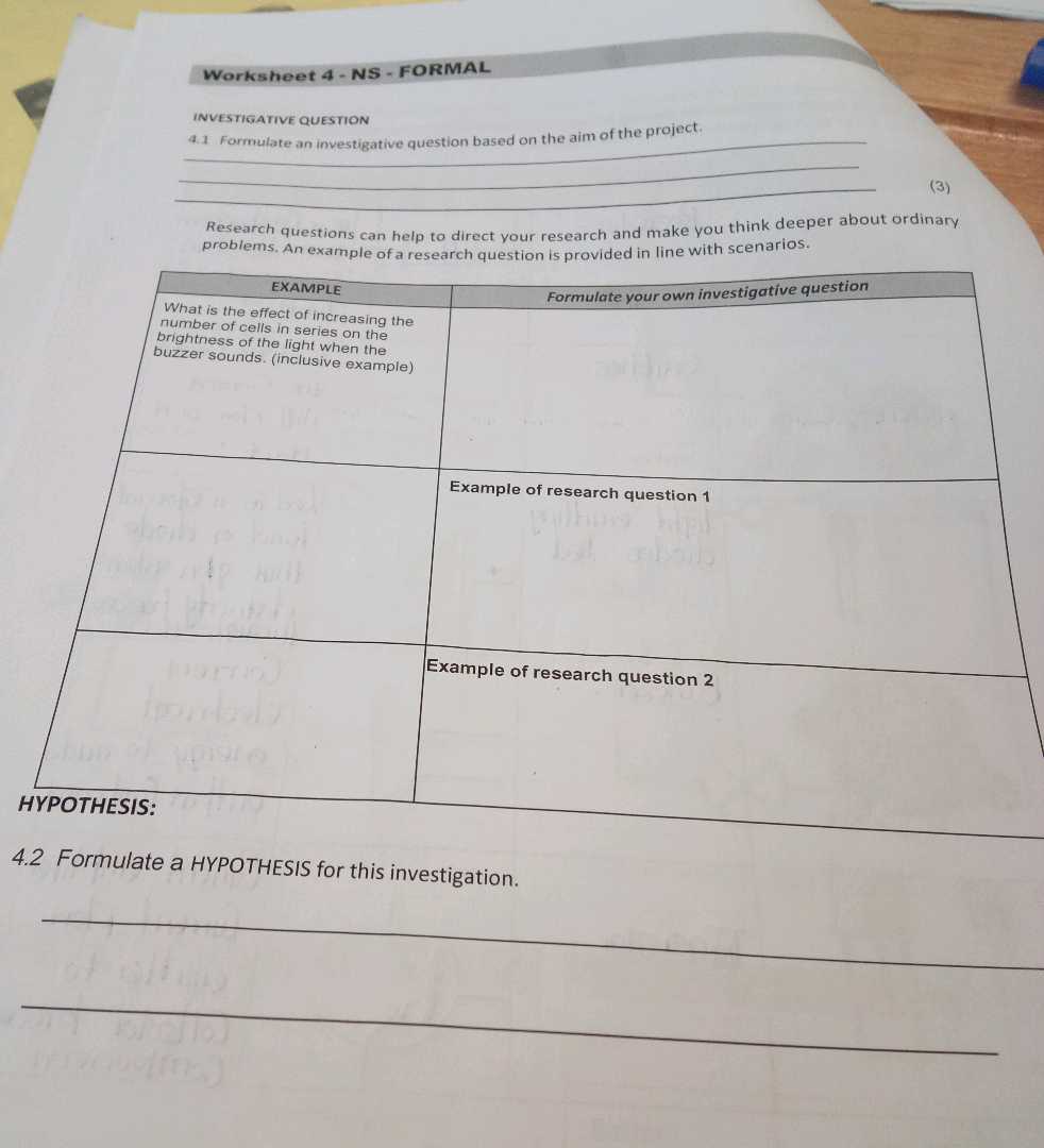 Worksheet 4 - NS - FORMAL investigative | StudyX