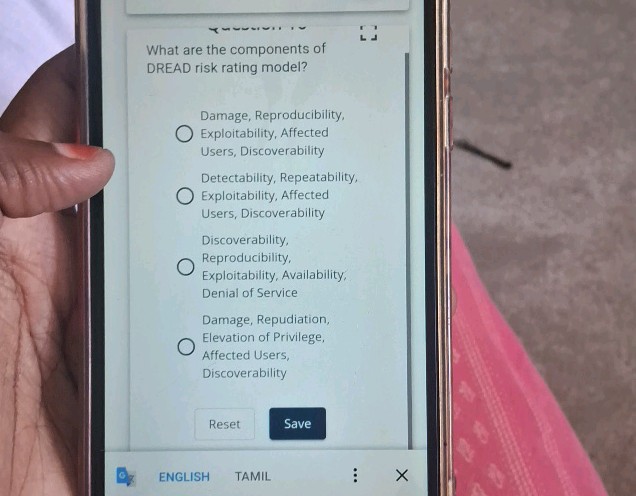 What are the components of DREAD risk | StudyX