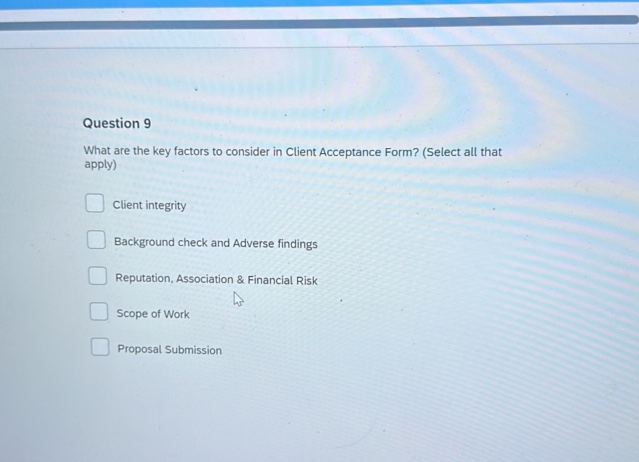 Question 9 What are the key factors to | StudyX