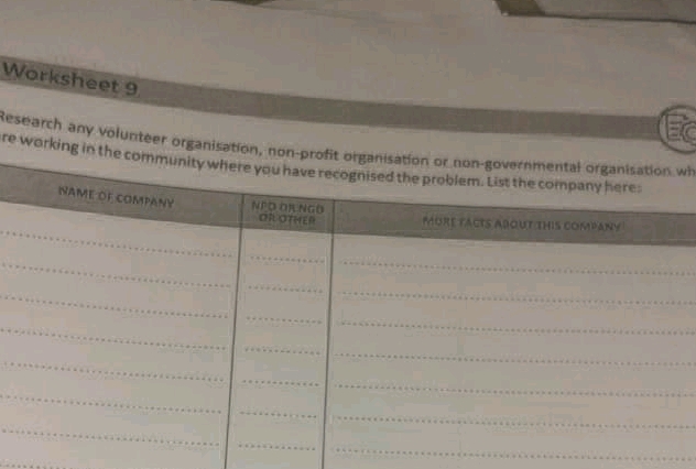Worksheet 9 Research any volunteer | StudyX