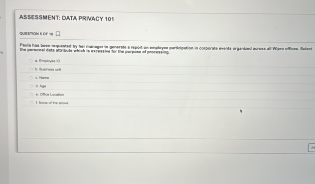 ASSESSMENT DATA PRIVACY 101 QUESTION S OF | StudyX
