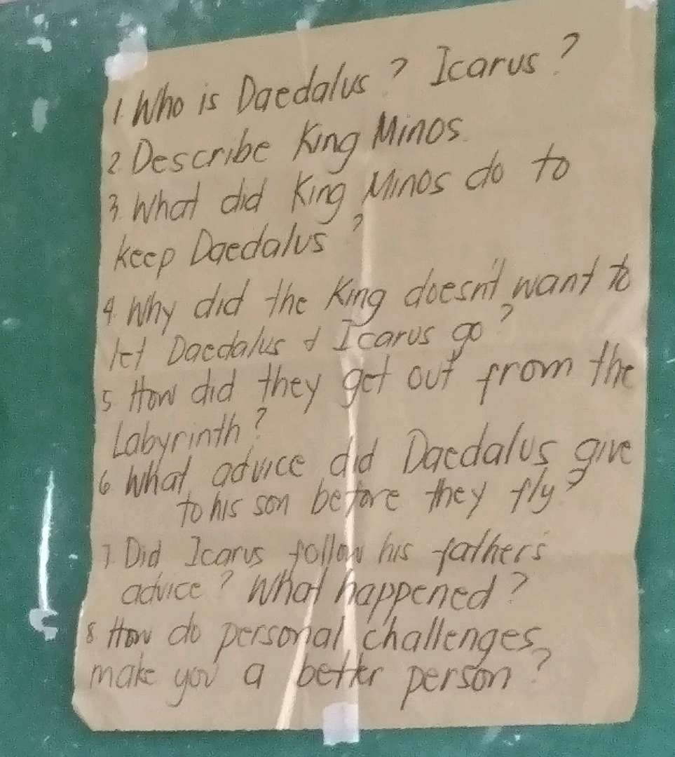 (1) Who is Daedalus Icarus 2 Describe King | StudyX