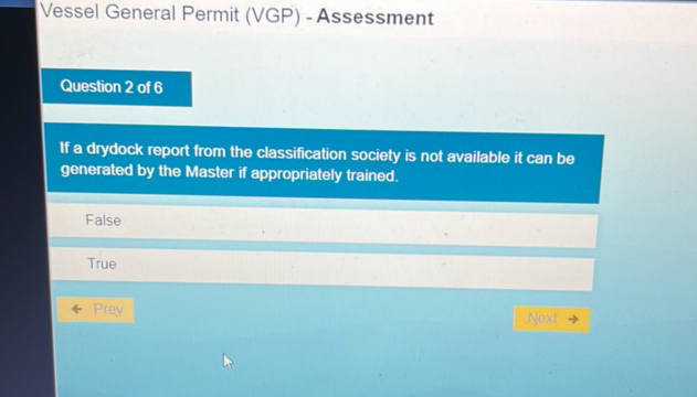 Vessel General Permit (VGP) - Assessment