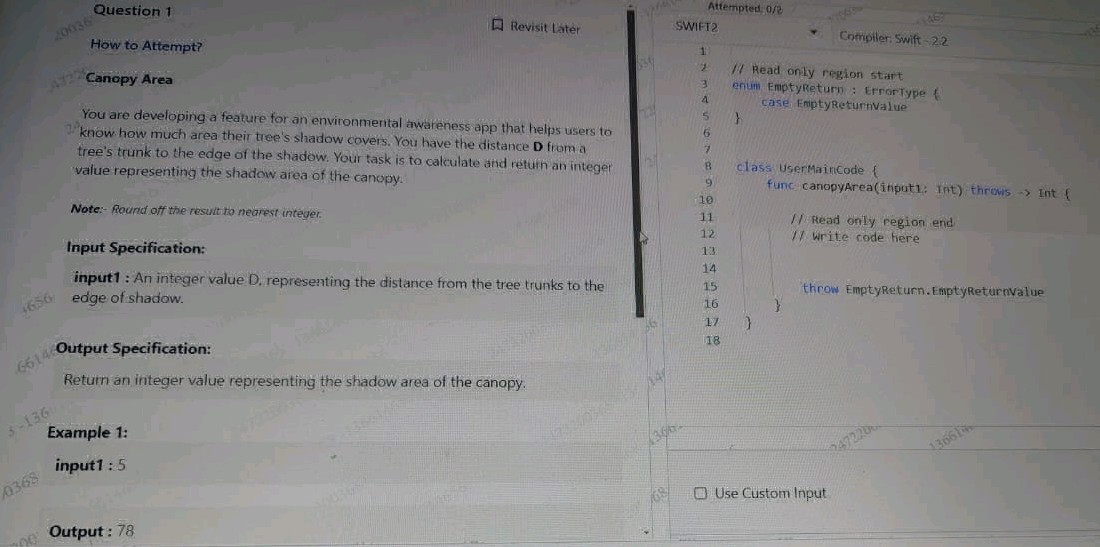 Question 1 How to Attempt Canopy Area You | StudyX