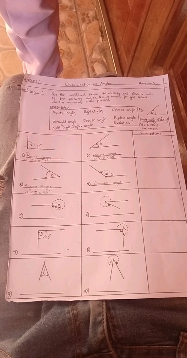 MNGLES Classification of Angles Hambuark | StudyX