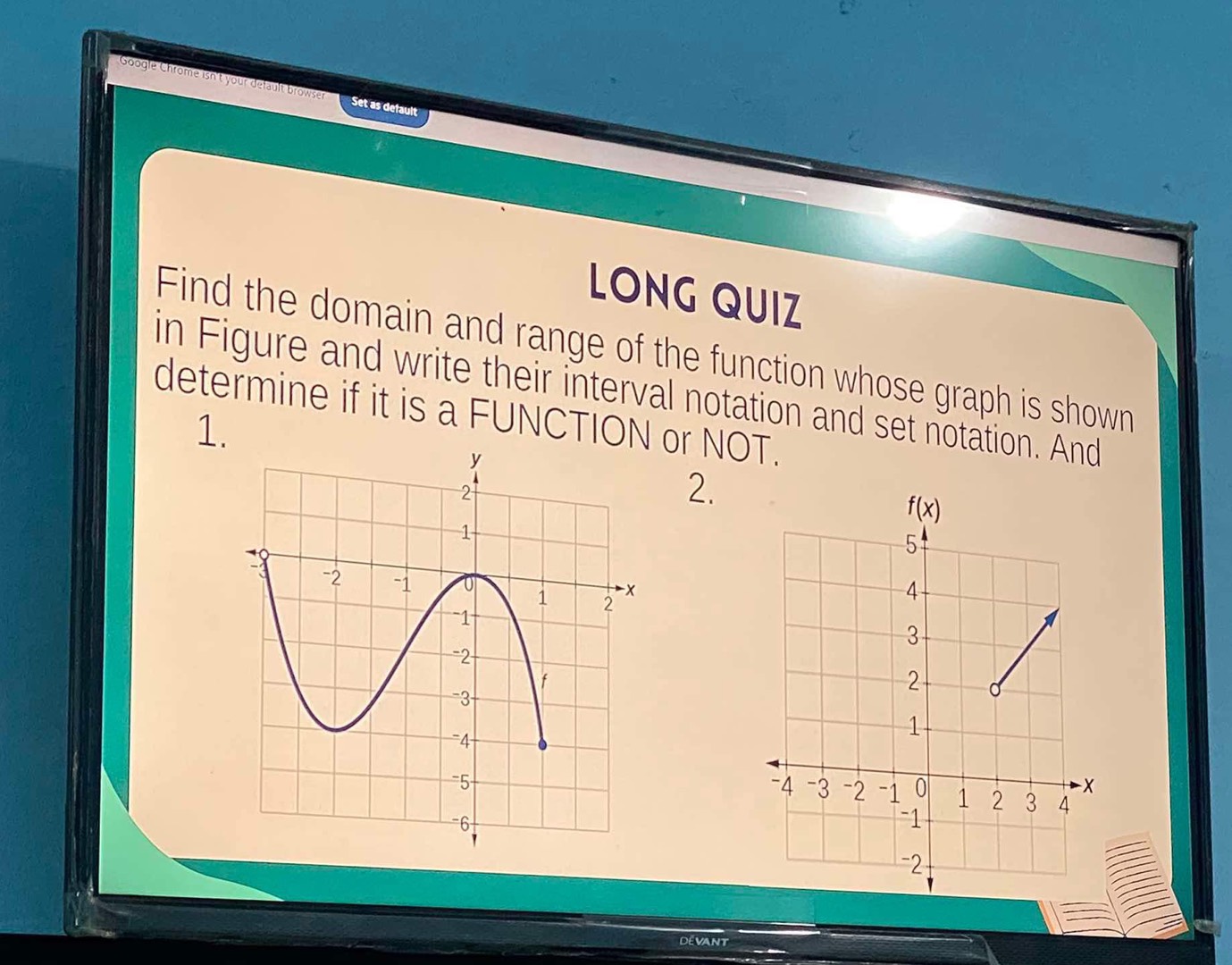 LONG QUIZ Find the domain and range of the | StudyX