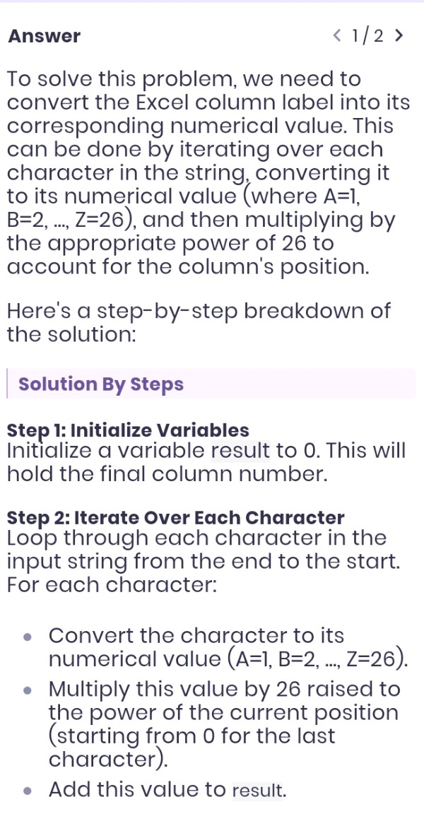 Answer 1 / 2 To solve this problem we need | StudyX