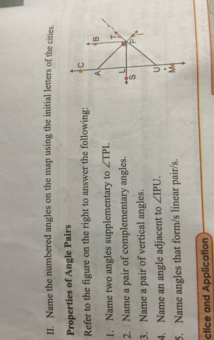 II Name the numbered angles on the map | StudyX
