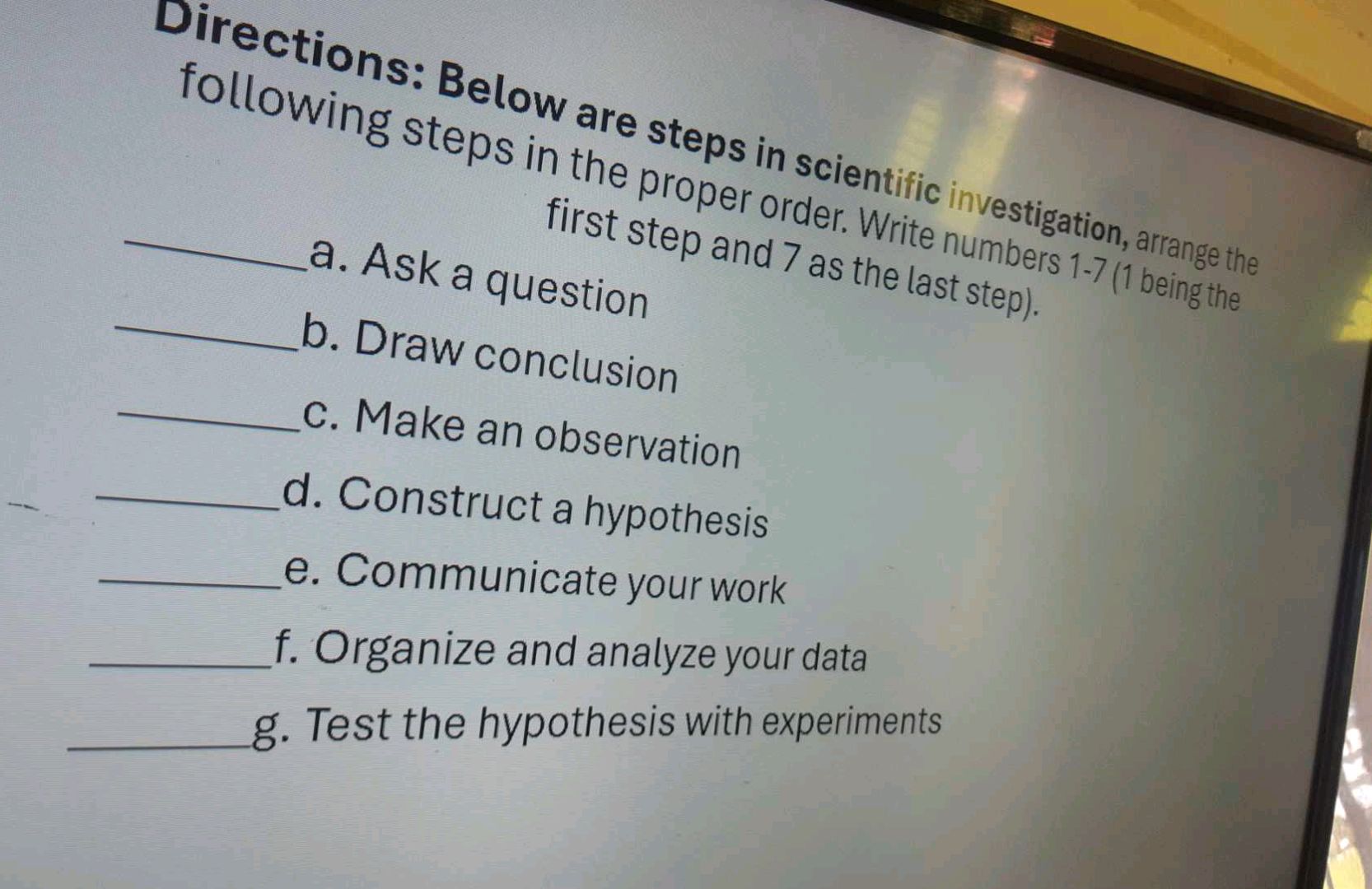 Directions Below are steps in scientific | StudyX