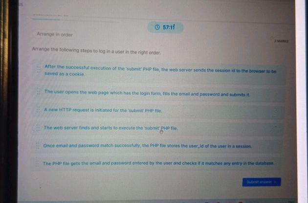 5711 Arrange in order 2 mases Arrange the | StudyX