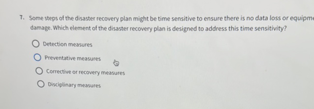 7 Some steps of the disaster recovery plan | StudyX