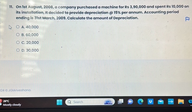 11 On 1st August 2008 a company purchased a | StudyX